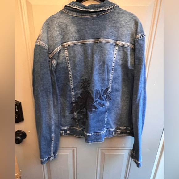LuLaRoe | Jackets & Coats | Rose Embroidered Denim Jacket | Poshmark